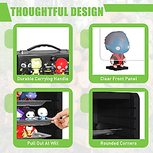 WELIDAY Miniature Storage Case for Collectibles Miniatures, Wooden Display Cases with 6 Trays, Miniature Display Case Miniatures Transport Case (Black)