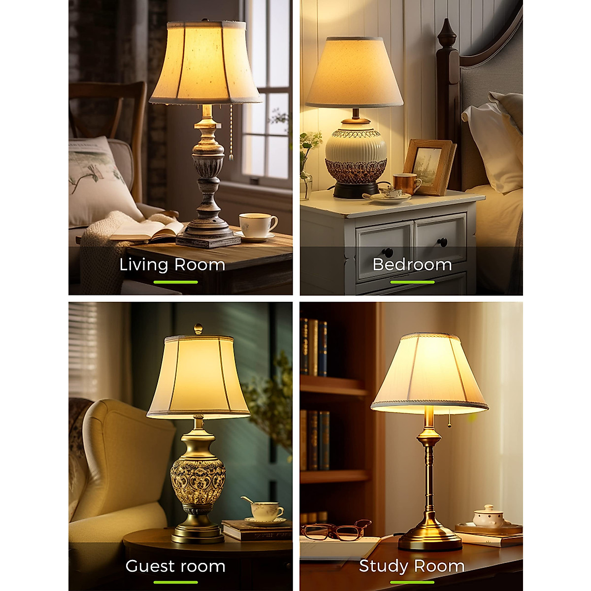 LOHAS 3 Way LED Light Bulbs 50/100/150W Equivalent, 3-Way LED Bulbs Soft White 3000K, Dimmable A19 LED Light Bulb E26 Base for Bedroom, Kitchen, Living Room, 2 Pack