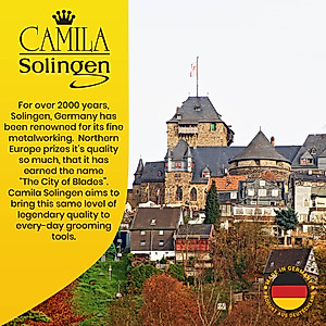 Camila Solingen CS19 8" Large Professional Sapphire Metal Nail File Pointed for Fingernail and Toenail Care. Double Sided Coarse Fine for Manicure / Pedicure. Made of Stainless Steel, Solingen Germany