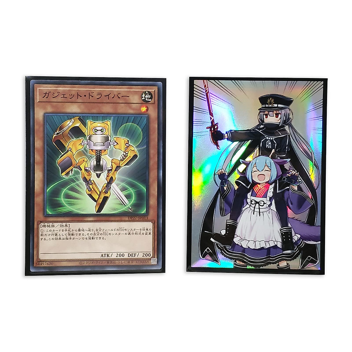 Time Walker 50ct Holographic Flashing (Sky Striker Ace Roze Dragonmaid) Top Loading Trading Card Sleeves Deck Protector for YuGiOh/Japanese Sized Cards 63x90mm (3)