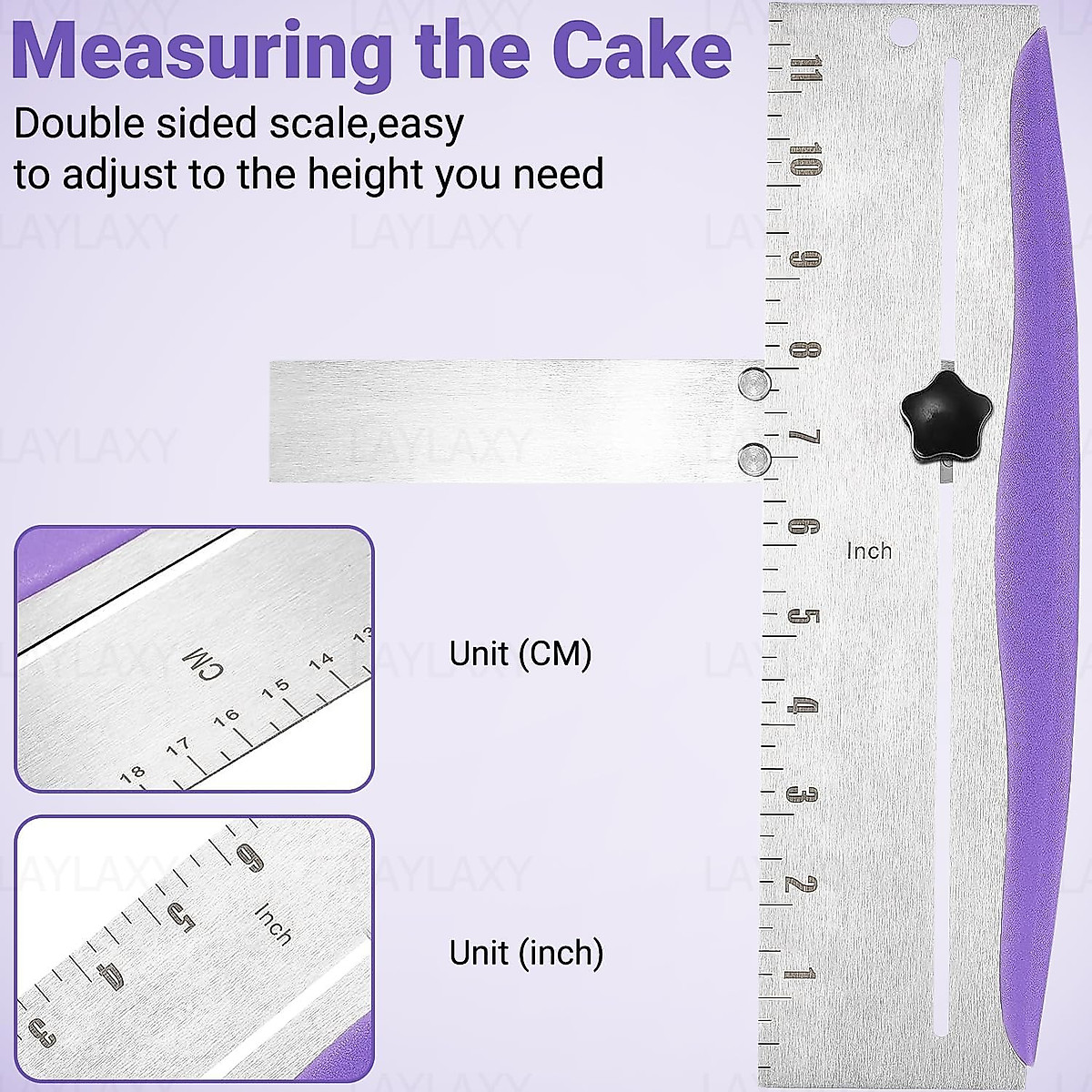 12 Inch Stainless Steel Cake Scraper, Leveler and Smoother, Icing Spatula, Perfect Tool for Icing, Frosting, Cream Edge. Adjustable Kitchen Spatula for Mousse, Cheese & Cream Cake