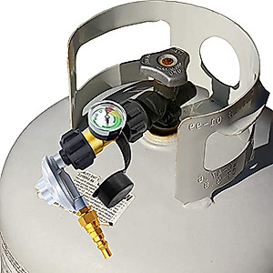 MCAMPAS 1/4" Quick Propane Gas Regulator, QCC1 Propane Adapter Gas Regulator Valve Fittings with1/4 Quick Connector Plug Converter 5lb -20lb Propane Tank Quick Connection Propane Hose for BBQ Grill