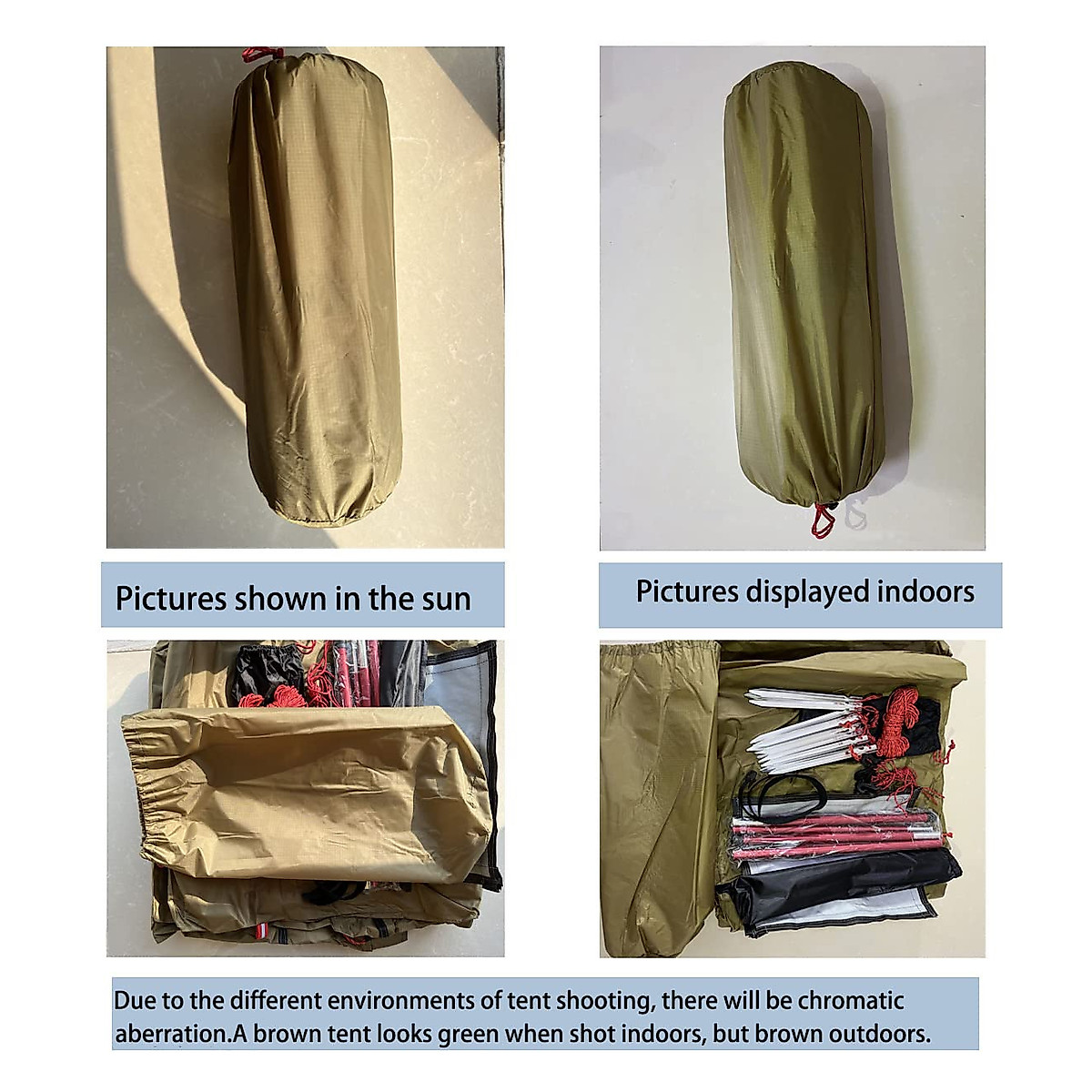 Vilemoon Tipi Hot Tent with Fire Retardant Stove Jack for Flue Pipes, 2~3 Person, Lightweight, Teepee Tents for Family Team Outdoor Backpacking Camping Hiking (Brown)