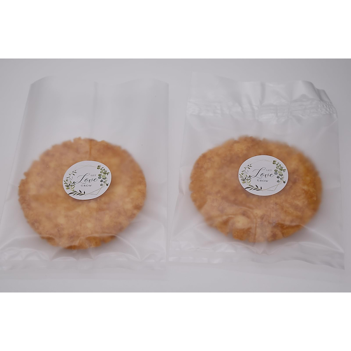 Cookie Bags 5"x7", 100Pcs Heat-sealable Frosted Semi Clear Cellophane Treat Bags Semi-Sealed