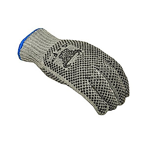 G & F Products unisex adult Pvc Dot work gloves, Grey, Large 12 Pairs US