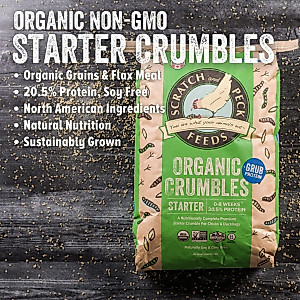 Scratch and Peck Feeds Starter Crumbles Chick Feed with Grub Protein - 25-lbs. - Certified Organic, Non-GMO Project Verified