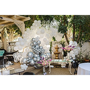 Styirl White Party Latex Balloons - 100 pcs 5/10/12/18 inch Party Latex Ballons As Birthday Balloons/Merry Chritmas Balloons/Graduation/Balloons for Birthday/Baby Shower/Wedding/Party decorations