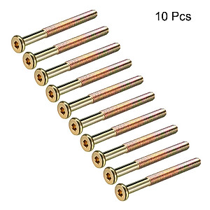 uxcell M8x80mm Furniture Screw Hex Socket Machine Screws Zinc Plated Fasteners Bolts Half Thread Carbon Steel 10Pcs