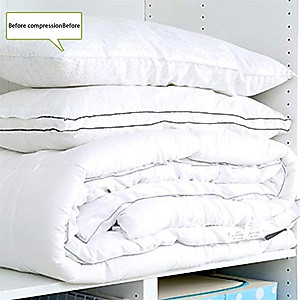 YFQHDD 9Pcs Thickened Vacuum Storage Bag, Reusable Blanket Quilt Storage Bag 4 Large 4 Medium with Hand Pump