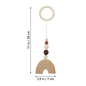 Toddmomy 4Pcs Baby Gym Wood Toys Wooden Hanging Toy Wood Activity Pendant Hanging Toy Sensory Toys Nursery Decor