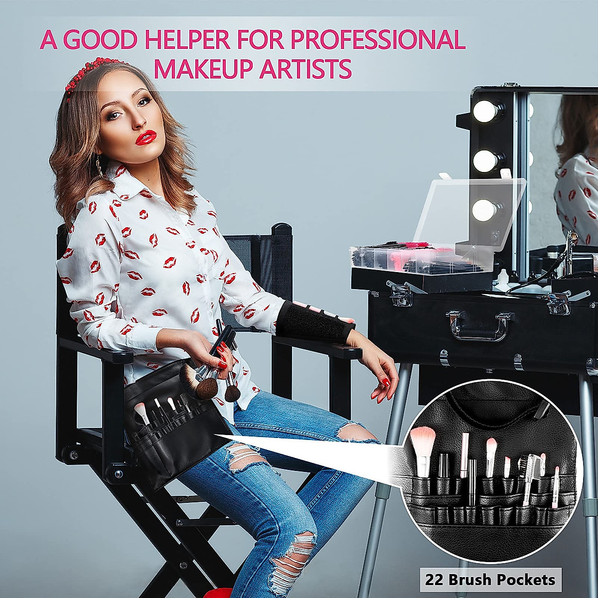 268 Pieces Disposable Makeup Tools Kit, Includes Eyeliner Brushes Makeup Short Waterproof Cape Stainless Steel Palette Mascara Wands Lipstick Applicators Plastic Organizer Box Bag Armband Cleaner