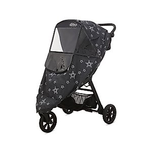 First Essentials Stroller Rain Cover Universal, Baby Travel Weather Shield, Windproof Waterproof, Protect from Dust Snow (Gray)