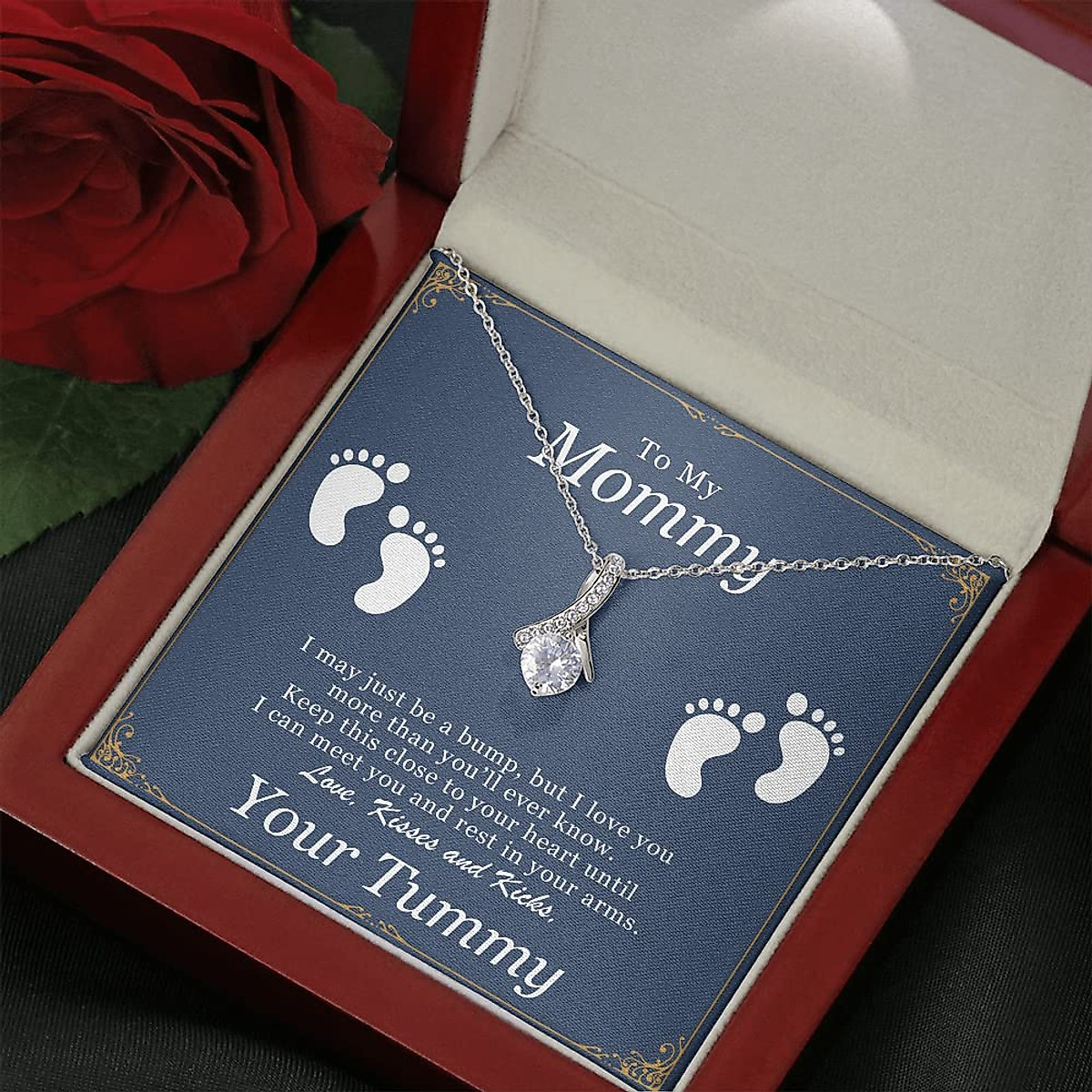 To My Mommy From Your Tummy Necklace, Mommy Gift From Unborn Baby, New Mom Gift, New Mom Gift From Husband, Baby Bump Gift, New Mom Gift Idea, Pregnant Wife Gift