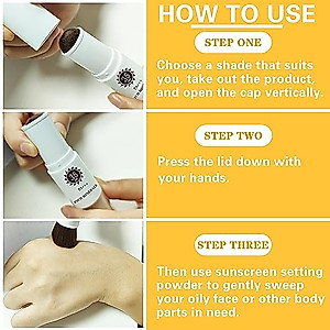 Setting Powder Sunscreen Powder Mineral Powder SPF 35 PA+++ Natural Flawless Smooth Soft Matte Oil Control Brighten Concealer Translucent Powder Setting Powder Makeup With Sunscreen Brush #01 Transluc