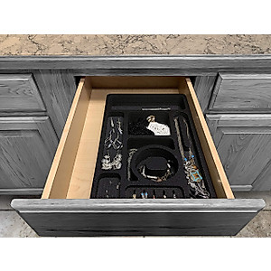 Polar Whale 2 Jewelry Drawer Organizers Tray Washable Waterproof Foam Insert for Home Bedroom Dresser Bathroom 10.1 x 16 Inches Necklaces Bracelets Ear Rings