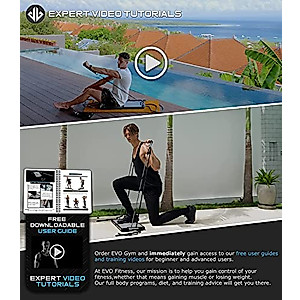 EVO Gym - Portable Home Gym Strength Training Equipment, At Home Gym | All in One Gym - 6 Resistance Bands, Base Holds Gym Bar & Handles for Travel | Portable Gym & Home Exercise Equipment | 120LBS