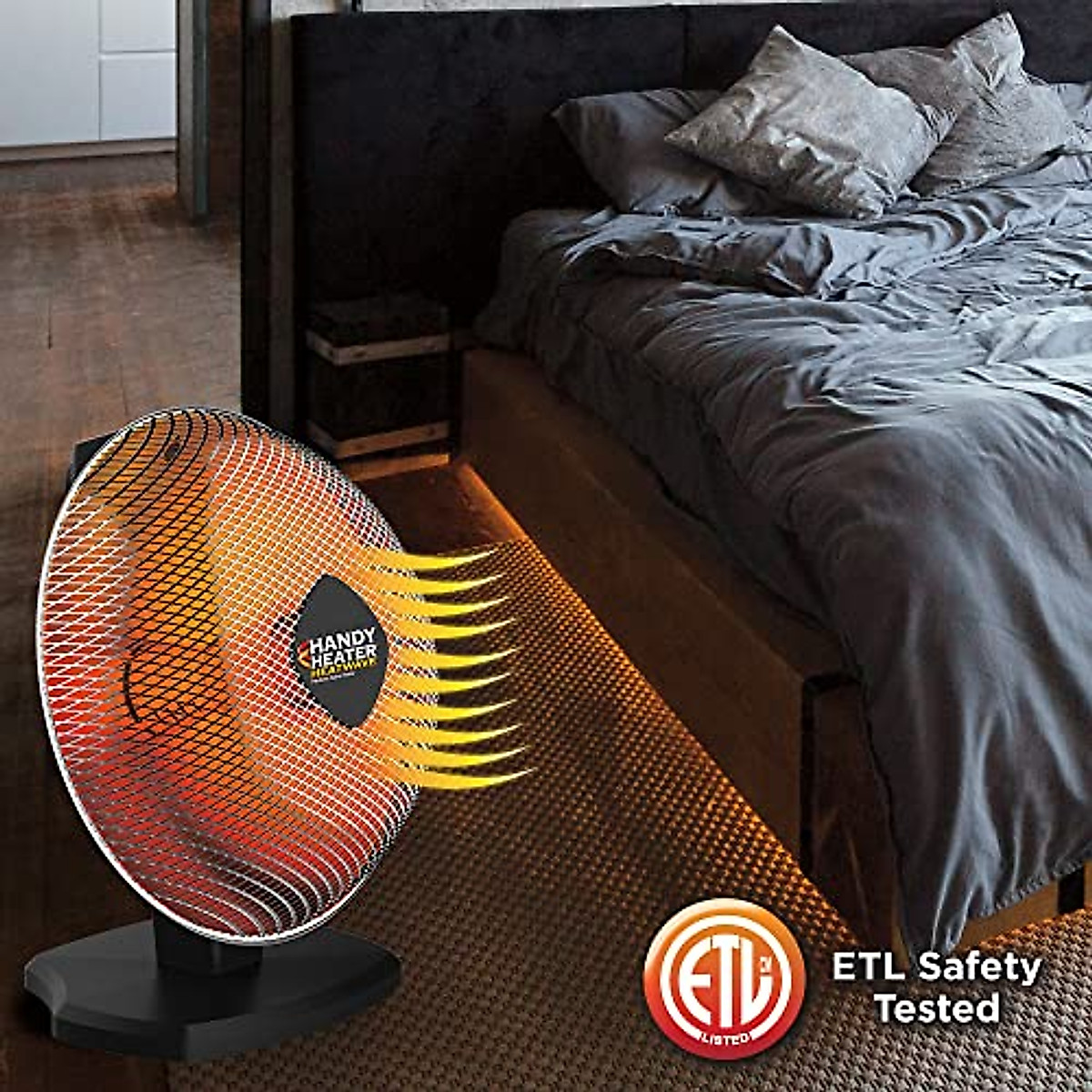 Ontel Handy Heater Heatwave Parabolic Space Heater with Ceramic Heating Technology
