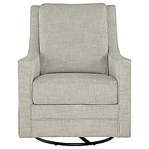 Signature Design by Ashley Kambria Casual Upholstered Swivel Glider Accent Chair, Gray