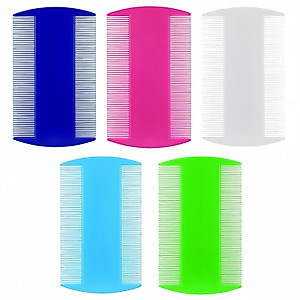 Yumflan Flea Comb, 5 Pack Double Sided Fine Tooth Comb, Pet Grooming Combs Dandruff Removal Combs for Cats Dogs Puppy