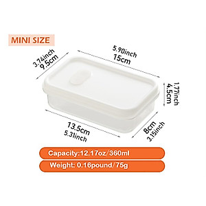 Naranqa Food Storage Containers Bins 1.5 Cup Mini Vegetable Organizer with Lid Clear Fridge Crisper Keep Food Fresh Kitchen Organizer Bins (Yellow 2pack-MINI)