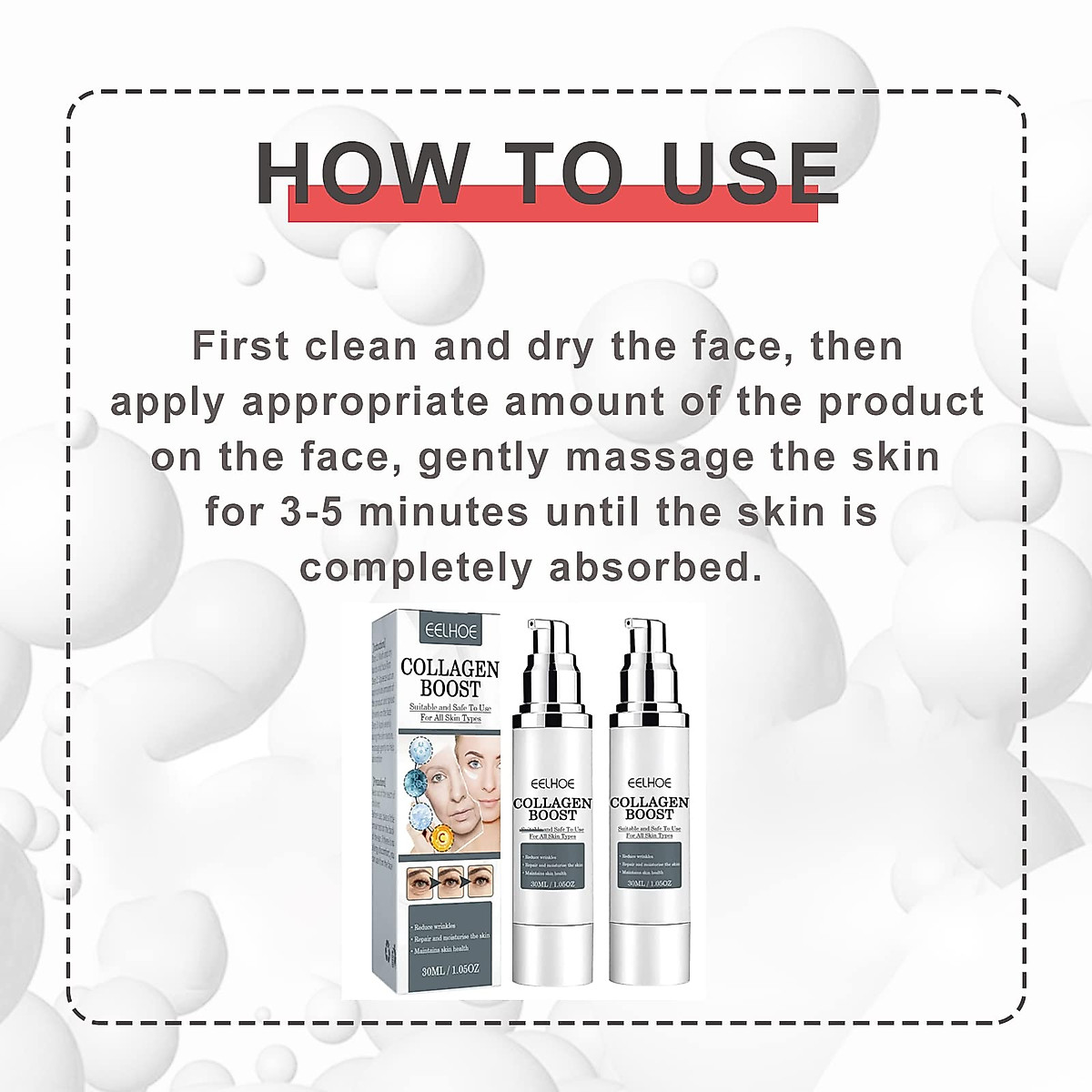 XIGUA EELHOE Collagen Boost Anti-Aging Serum, Hyaluronic Acid, 2PCS