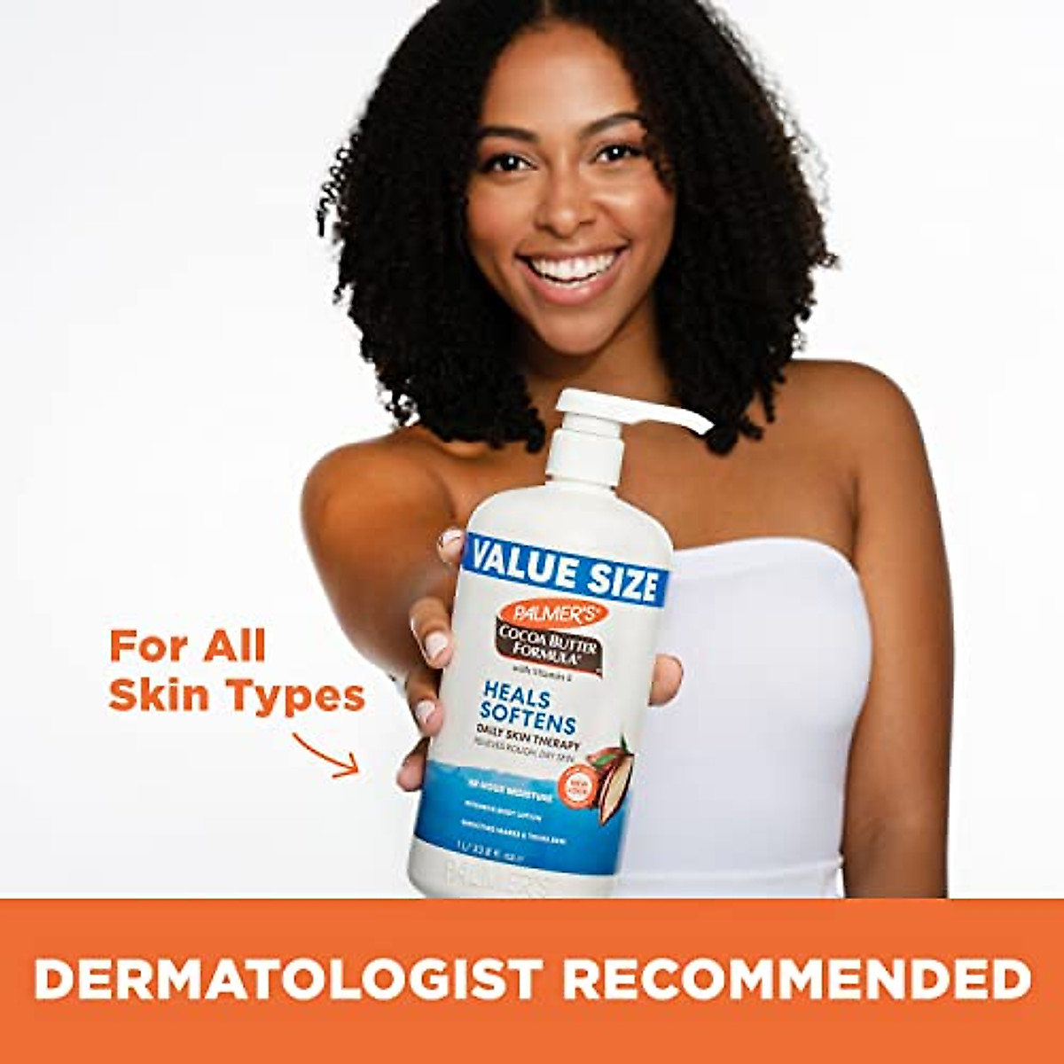 Palmer's Cocoa Butter Formula Daily Skin Therapy Body Lotion, Pump Bottle, 33.8 Ounces (Pack of 2)