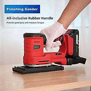 Cordless Multi-Function Detail Sander,YEEFERM 20V Sander with 5 different Sanders and 15Pcs Sandpapers,10000 OPM with Dust Bag for Wood Sanding DIY Project,2.0 Battery and Fast Charger Included