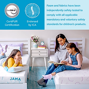 MLILY Kids Pillow for Sleeping, Adjustable Kids Memory Foam Pillow for Bed Set, Breathable and Cooling Pillows for Kids Boy Girl, CertiPUR-US Certified, 12x20 Inch, Blue