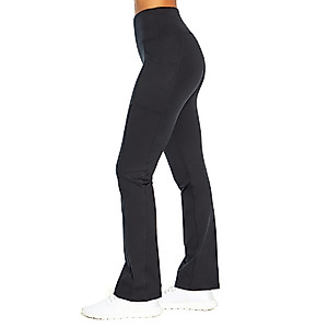 Balance Collection Womens Standard Emilia High Rise Pocket Bootcut Yoga Pant, Black, Large