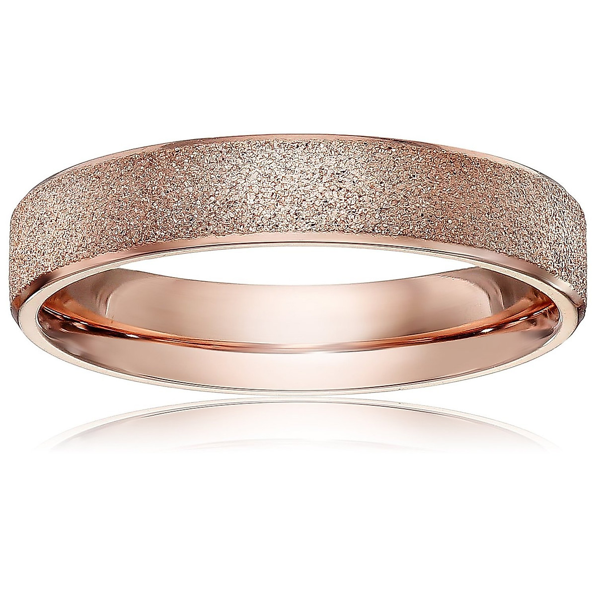 LOVE Beauties 4mm Women's Titanium Rose Gold Wedding Band Ring (8)