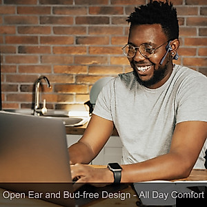 MASTJUST Bone Conduction Headphones with Mic Bluetooth 5.2 Open Ear Headphones with Boom Mic Wireless Headset Waterproof Earphones Conducting Headphones, Quick Charge, Multi-point Pairing