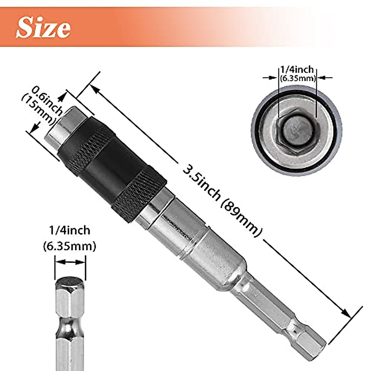 Mesee 3 Pieces Magnetic Pivoting Bit Tip Holder 1/4'' Hex Shank Quick Change Screwdriver Bit Holder Extension Bar Magnetic Screw Drill Tips Holder Extender Bendable in 20° for Corners or Tight Spots