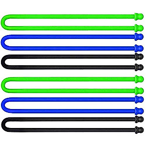 6Pcs 12-Inch Original Silicone Cable Tie, Steel-Core Silicone Twist Ties, Reusable Rubber Twist Tie, Cable Tie Straps. (3 Colors 12-Inch) for Organizing. (Dia 5mm)