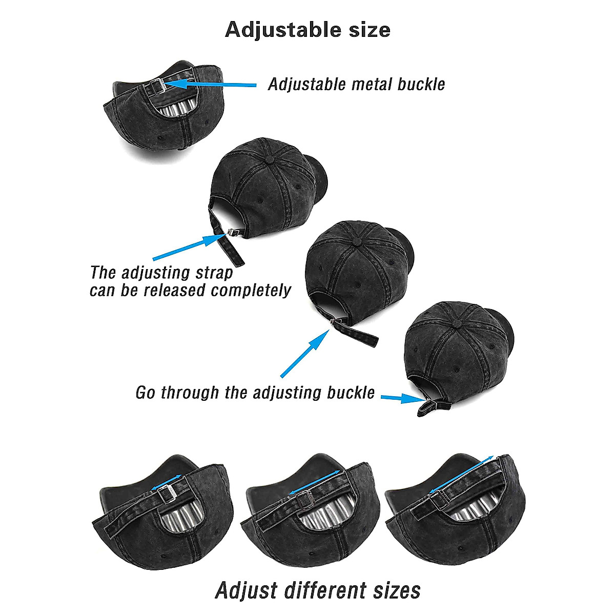 3 Pack Vintage Washed Cotton Adjustable Distressed Baseball Caps Men Women Summer Unstructured Soft Low Profile Blank Plain Ball Cap Outdoor Workout Fitness Sport Running Dad Hat Black Green Navy