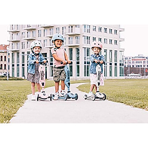 Scoot & Ride - Highwaykick 1 Children Adjustable Seated or Standing 2-in-1 Scooter Including Safety Pads (Blueberry) - for Ages 1-5