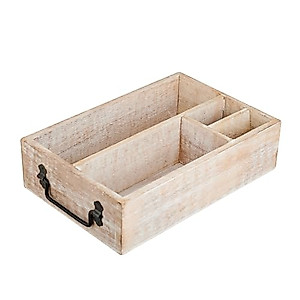 Eximious India Coffee Station Organizer, Bar Farmhouse Cup Coffee Pod Holder with Handle, Storage Bin for Coffee Tea Bag Stirrer Accessories Organizer for Countertop (White)