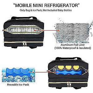 PIIOSER Wearable Breast Pump Bag with Ice Pack, Compatible with Wearable Breast Pumps & Accessories - Portable Pumps Carrying Case for Nursing & Working Moms, Black