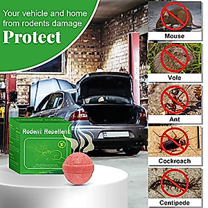 12 Pcs Natural Mouse Repellent Peppermint Oil to Repel Mice and Rats, Rodent Repeller for Car Engines Home Kitchen Indoor Outdoor,Keep Moles & Voles Out of Your Lawn and Garden, Pet Safe