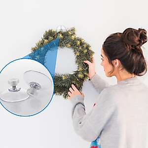 Grevosea 12 Pieces Suction Cup Hooks,Suction Cups for Glass Table Tops Clear Plastic Sucker Pads with Screw and Nut for Outdoor Kitchen Bathroom Shower Wall Window Mirror Glass Daily Hanging 40 mm