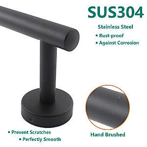 12 Inches Hand Towel Bar,ULIFESTAR Bathroom Towel Holder Kitchen Dish Cloth Hanger Stainless Steel Bath Towel Rack Heavy Duty Wall Mounted Towel Holder Black