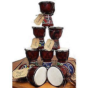 Novelty Decorative Djembe 6" high x4" top (Abstract, 6 Inch)