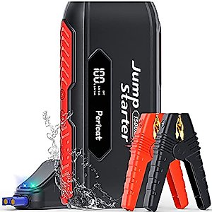 Jump Starter Pericat, 1500A Car Battery Jump Starter (7.0L Gas/5.5L Diesel), 12V Portable Car Jump Starter with LCD Display, Quick Charger Smart Jump Cables and LED Flashlight