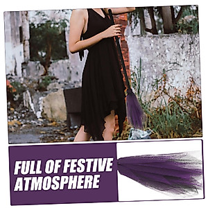 NOLITOY Halloween Witch Broom Set of 2, Halloween Plastic Witch Flying Broom, Halloween Costume Accessories for Cosplay Favors, Masquerade (Random Color)