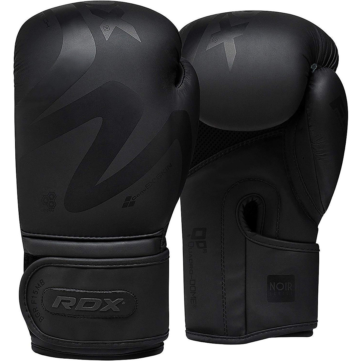 RDX Boxing Pads and Gloves Set, ConvEX Skin Leather Hook and Jab Target Focus Mitts with Punching gloves, Good for Muay Thai, Kickboxing, Martial Arts, Karate, Coaching and MMA Training Matte Black