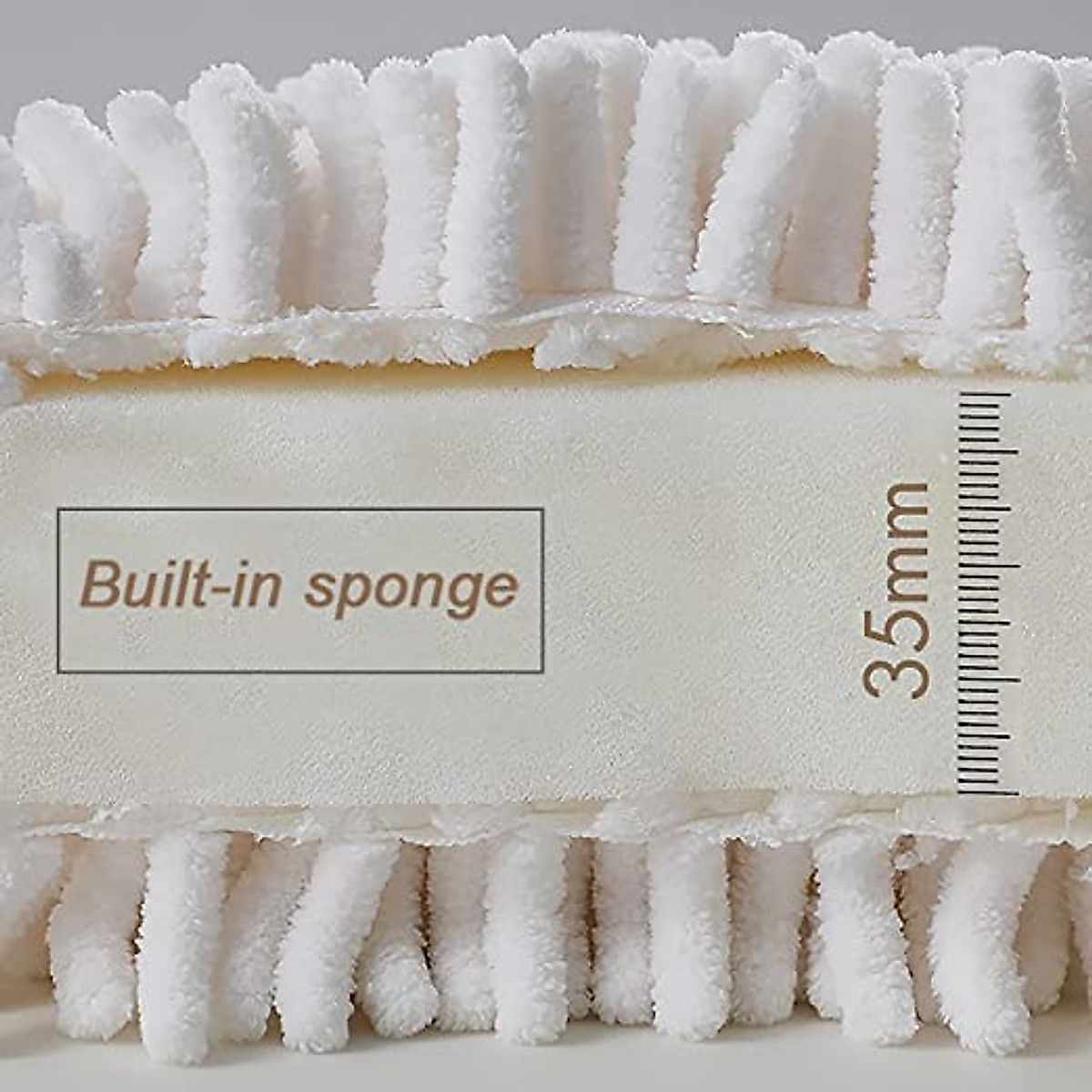 Sawyst 4 Pack Chenille Hanging Hand Towel Ball Soft Absorbent Microfiber Hand Towels Plush Quick-Drying Hanging Hand Towel Ball with Hanging Loops for Bathroom Kitchen, White and Gray