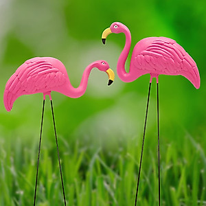 4E's Novelty Pink Flamingos Yard Decorations Large 23" [Set of 2] Outdoor Garden Flamingo Statue Ornament Lawn Decor