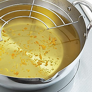 Yoshikawa SJ3391 Tempura Pot, 7.9 inches (20 cm), Gas Flame and Induction Compatible, Made in Japan, Stainless Steel