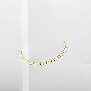PAVOI 14K Yellow Gold Plated Beaded Bracelet | Womens Ball Bracelet | Plated Gold Bracelets For Women