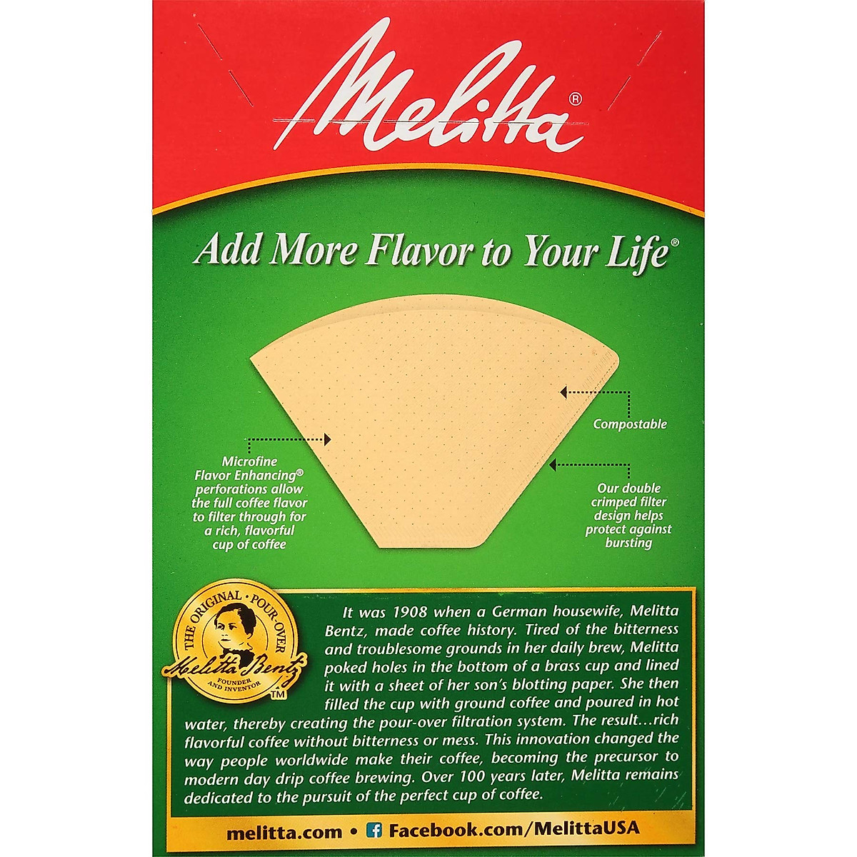 Melitta #4 Coffee Filters, Natural Brown, 2 Pack of 100 Filters.