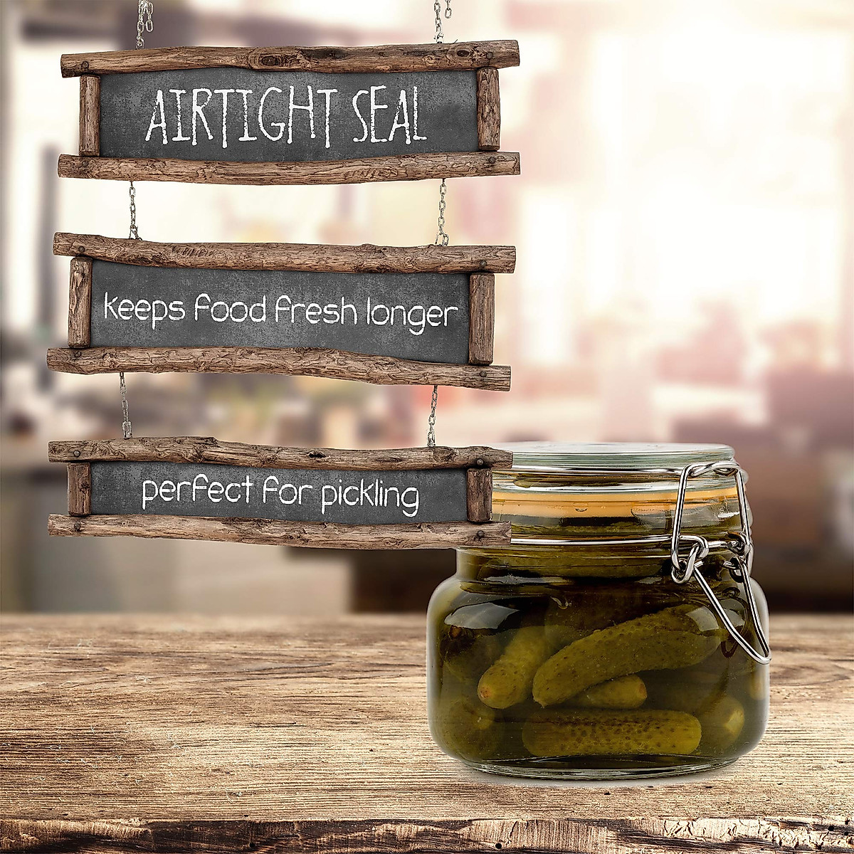 Galashield Glass Jars with Lids 16 oz Food Storage Jars with Airtight Lids Leak Proof Glass Canisters Kitchen Jars